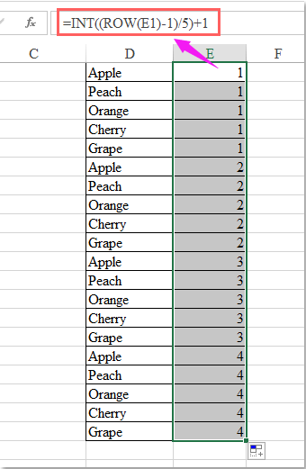 How To Increment Number Every X Rows In Excel