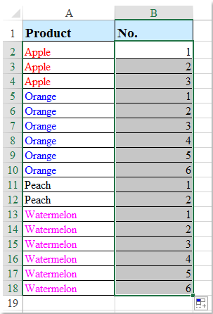 How to increment numbers when value changes in another column?