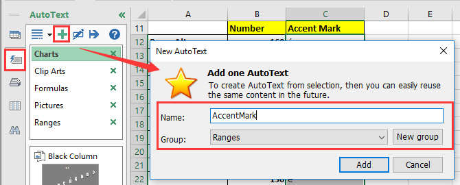 How to quickly add accent mark characters in Excel?