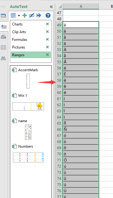 How to quickly add accent mark characters in Excel?