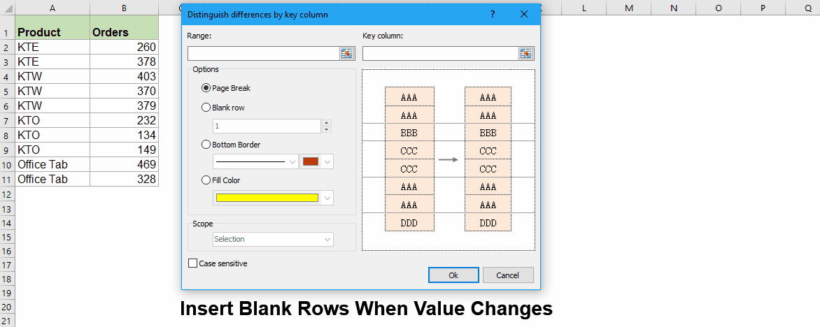 How To Insert Blank Rows When Value Changes In Excel 