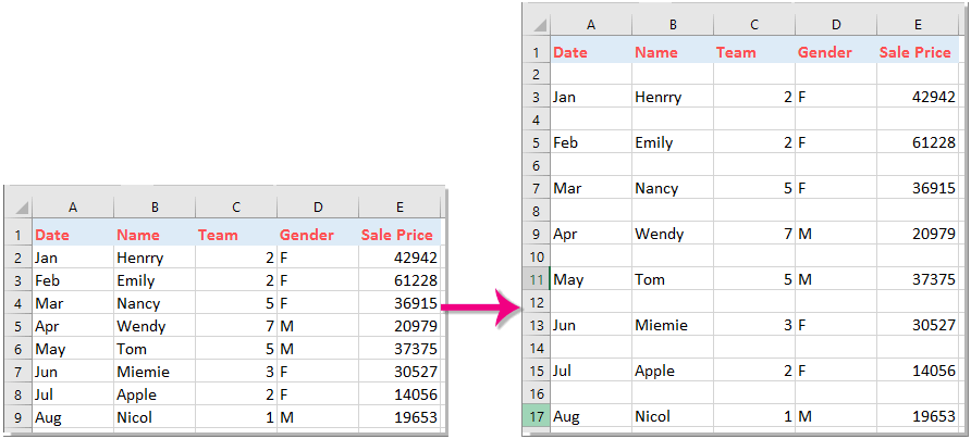 How To Quickly Insert Blank empty Rows In Excel 