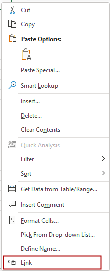 Excel: How to create or insert a bookmark