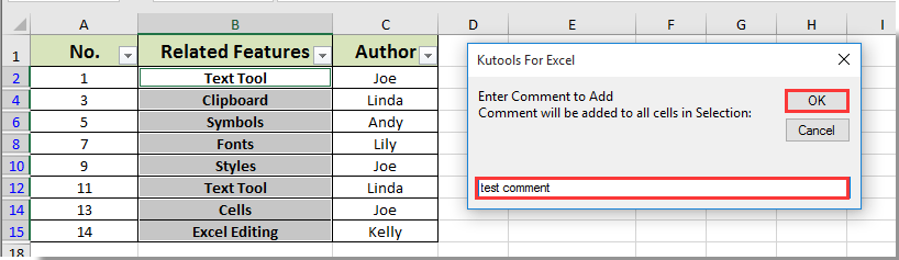 How to quickly insert a comment to multiple cells in Excel?
