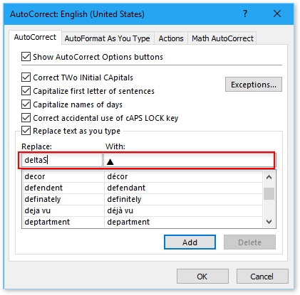 7 easy ways to insert delta symbol in Excel