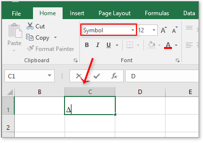 7 easy ways to insert delta symbol in Excel