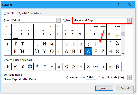 7 einfache Möglichkeiten zum Einfügen eines Delta-Symbols in Excel
