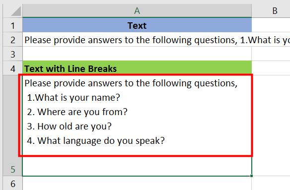 How To Insert A Line Break In A Cell After A Specific Character 