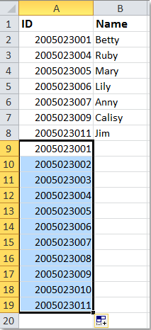 How to insert numbers or rows for missing sequential numbers in Excel?