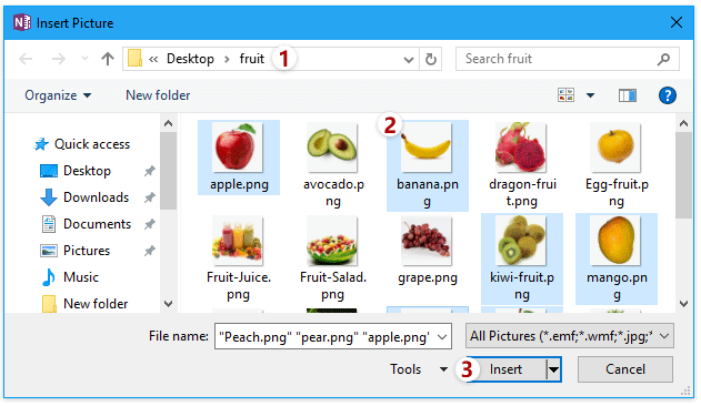 How to insert multiple pictures and resize them at once in Excel?