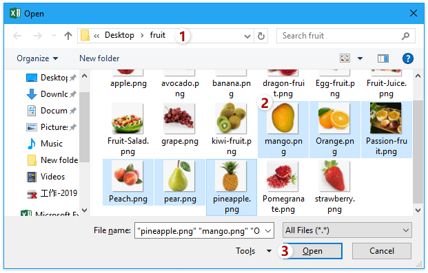 How to insert multiple pictures and resize them at once in Excel?