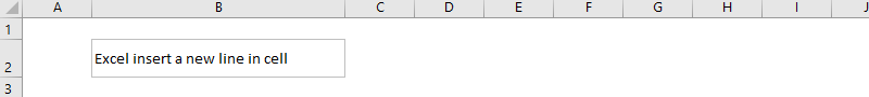 How to insert or start new line in Excel cell?