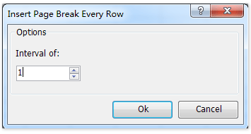 How to insert page break every x rows in Excel?