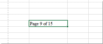 How to insert page number into cell / header / footer in Excel?