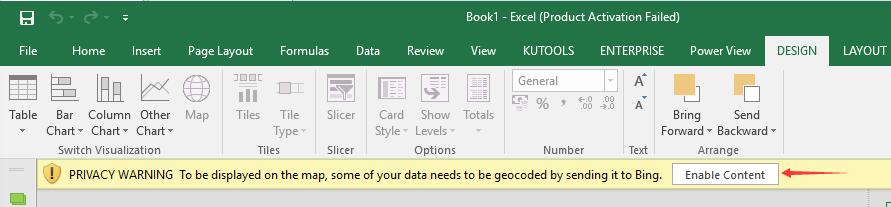 How to insert and edit a power view map in Excel?