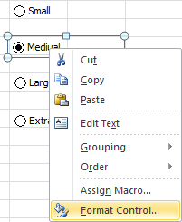 How to insert radio buttons or option buttons in Excel?