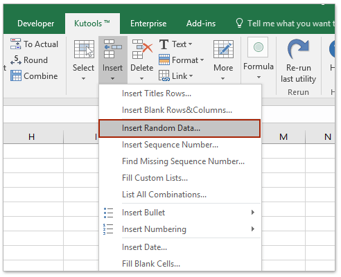 How to insert random (integer) numbers between two numbers without repeats in Excel?