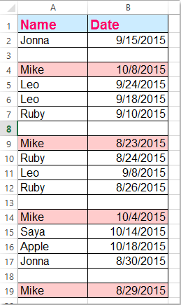 How to insert blank row above specific text in Excel?