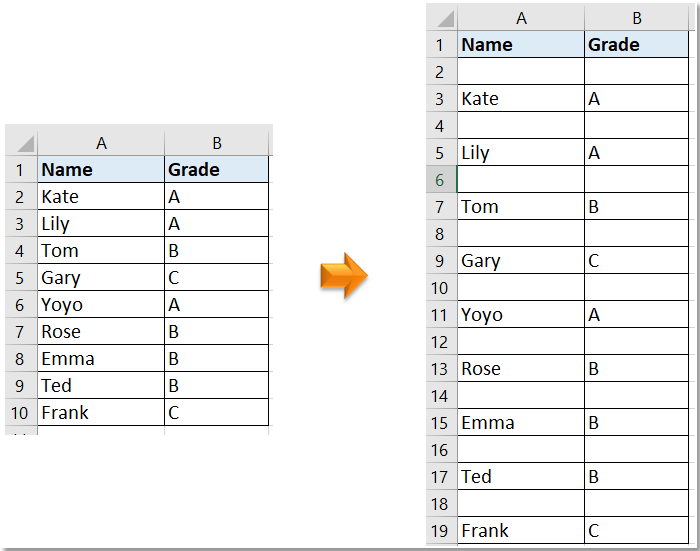 How To Quickly Insert Space Between Each Row In Excel 