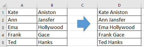How to join data from two cells(columns) into one cell in Excel?
