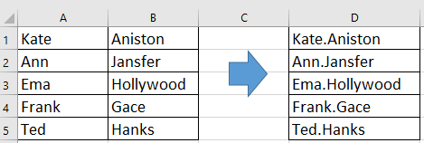 How to join data from two cells(columns) into one cell in Excel?