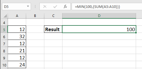 How to limit formula result to maximum or minimum value in Excel?
