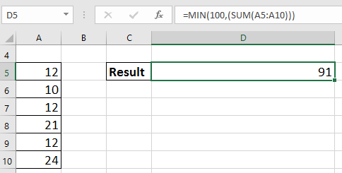 How to limit formula result to maximum or minimum value in Excel?