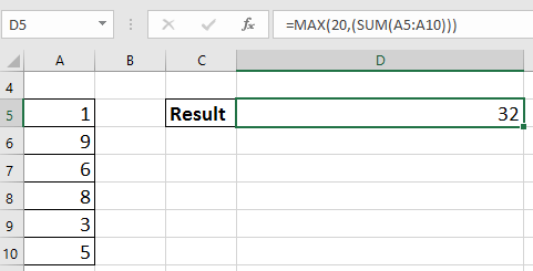 How to limit formula result to maximum or minimum value in Excel?