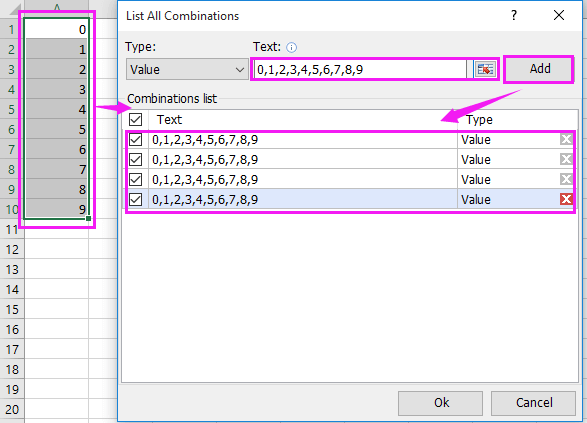 How To Generate A List Of all possible 4 Digits combinations In Excel 