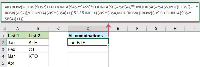 How To List Or Generate All Possible Combinations In Excel 