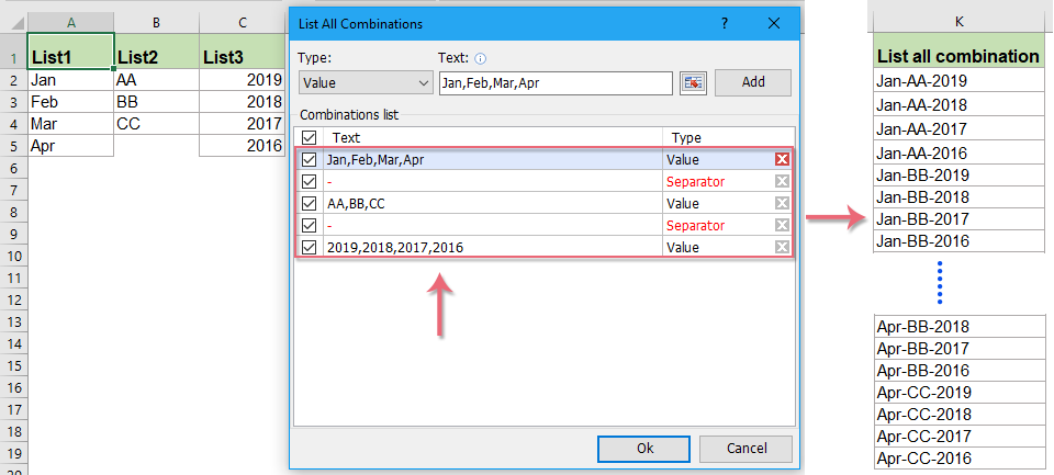 How To Generate Or List All Possible Permutations In Excel 