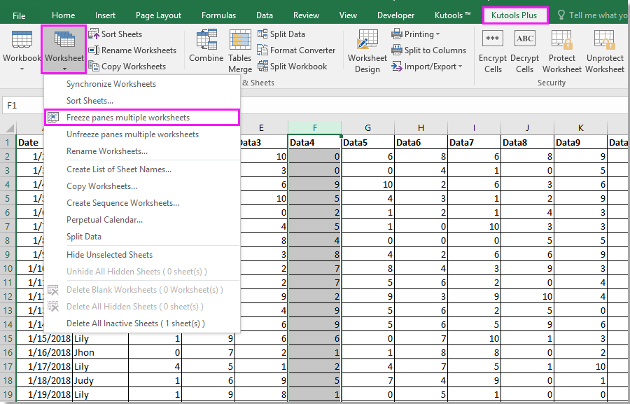 How To Lock Specific Columns Always Visible In A Sheet Or Across Workbook 