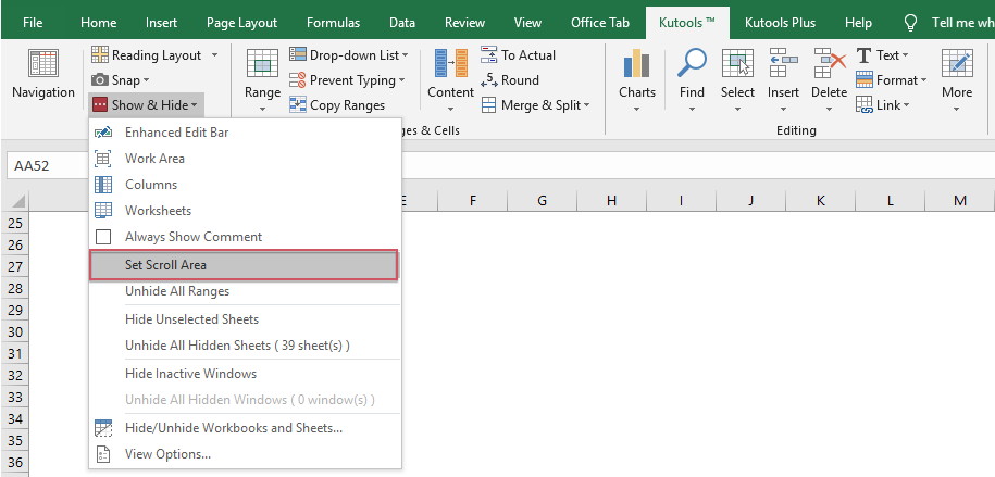 How To Lock Screen To Prevent Scrolling In Excel Worksheet