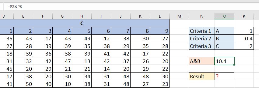 Excel의 3D 테이블에서 값을 조회하는 방법은 무엇입니까?