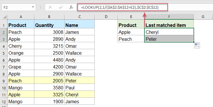 How To Vlookup And Return The Last Matching Value In Excel 