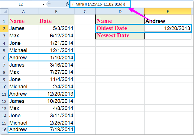 How To Lookup Latest Or Earliest Date In Excel 
