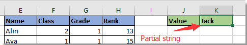 How to lookup partial string match in Excel?