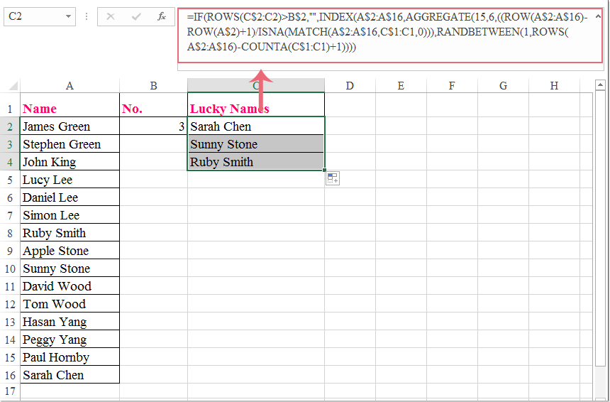 How To Make Lucky Draw Names In Excel 