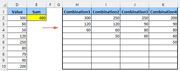 How To Find All Combinations That Equal A Given Sum In Excel 4955