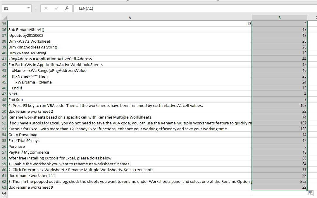 How To Find The Max Length In An Excel Column 