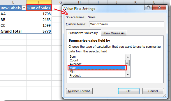How to find max or min value in a group in Excel?