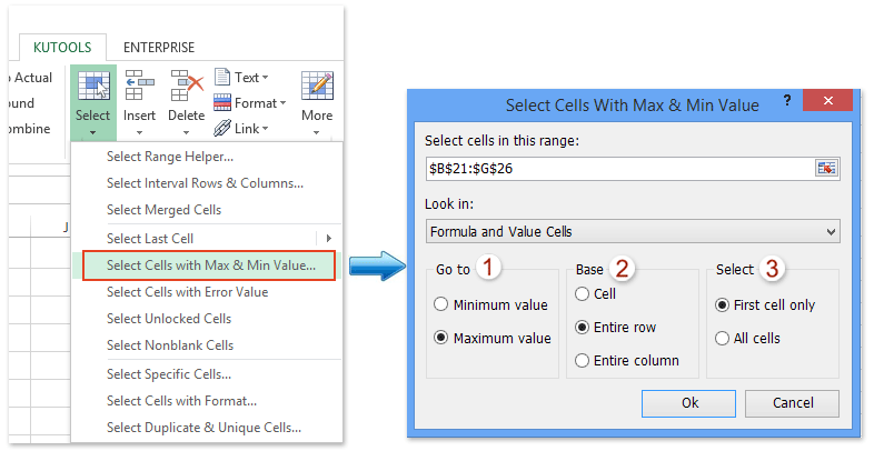 How to get max/min of visible cells only in Excel?
