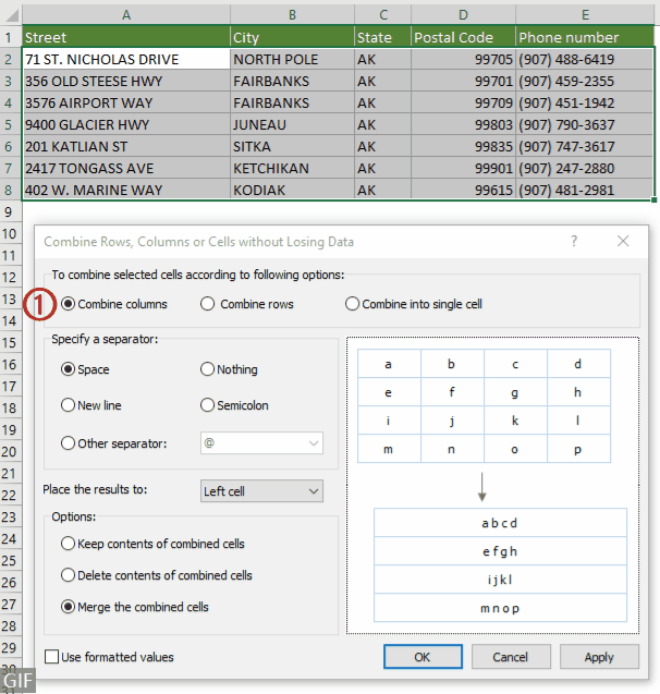 Unisci e combina le celle in Excel (semplice guida passo-passo)