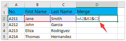 Merge and Combine Columns without Losing Data in Excel