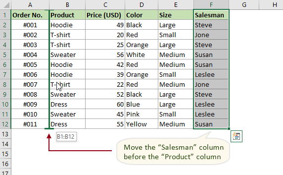 5 métodos para mover columnas en Excel – Tutorial paso a paso