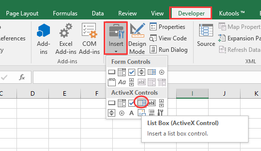 How to quickly move items between two list boxes in Excel?