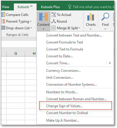 How to move minus sign from right to left/back to front in Excel?