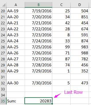 How to quickly move to the end of column or row in Excel?