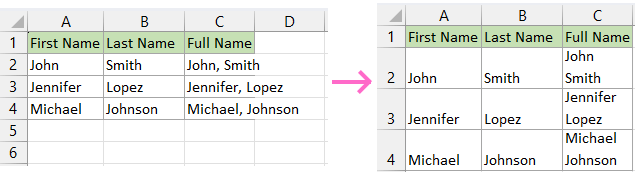 How to go to next line within a cell in Excel (4 methods)