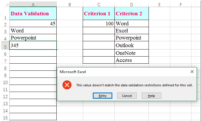 How To Apply multiple Data Validation In One Cell In Excel Worksheet 